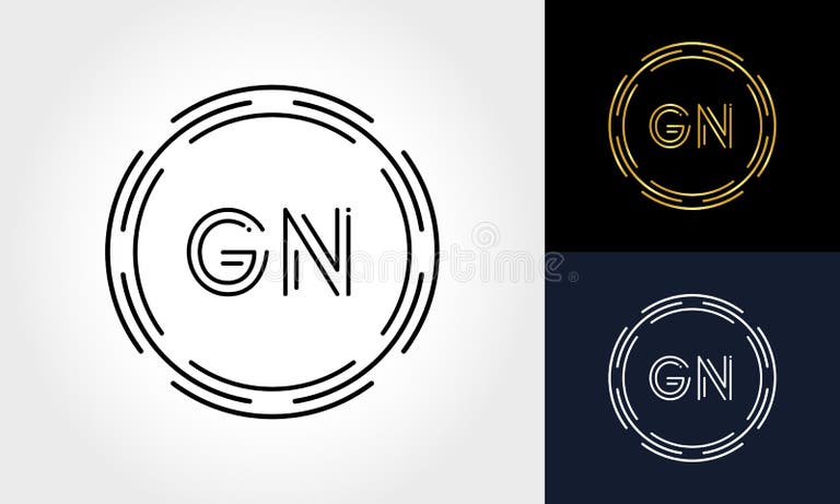 Initial Letter GN Creative Logo Design Vector Template. Digital Luxury ...