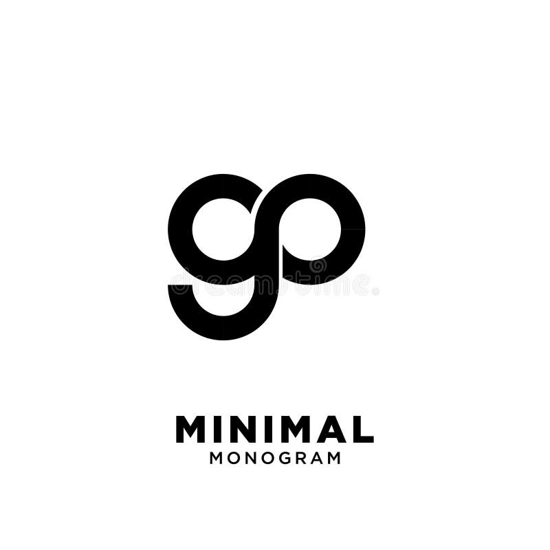 Initial Letter Go Linked Circle Lowercase Monogram Logo Black Stock ...