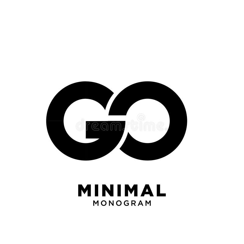 Initial Letter Go Linked Circle Monogram Logo Black Stock Illustration ...