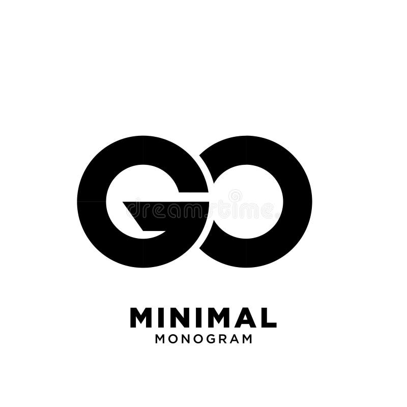 Initial Letter Go Linked Circle Monogram Logo Black Stock Illustration ...