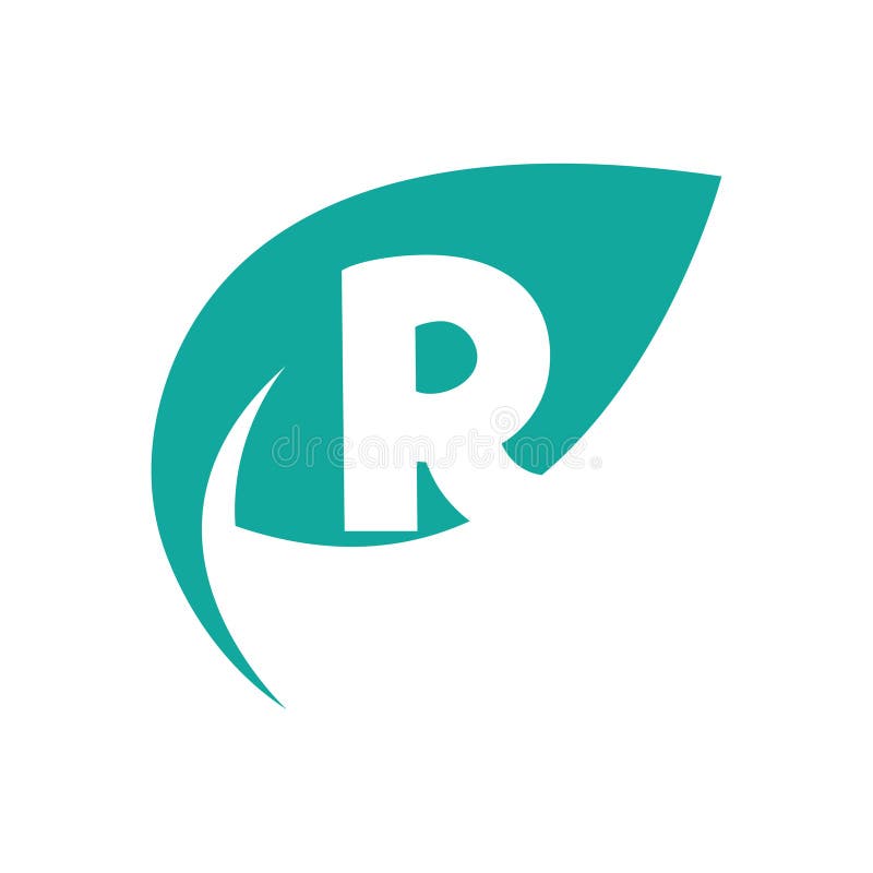 Initial Letter with Green Leaf Logo Stock Vector - Illustration of ...