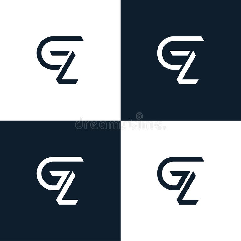 Initial Letter GZ Logo Design Inspiration Stock Illustration ...