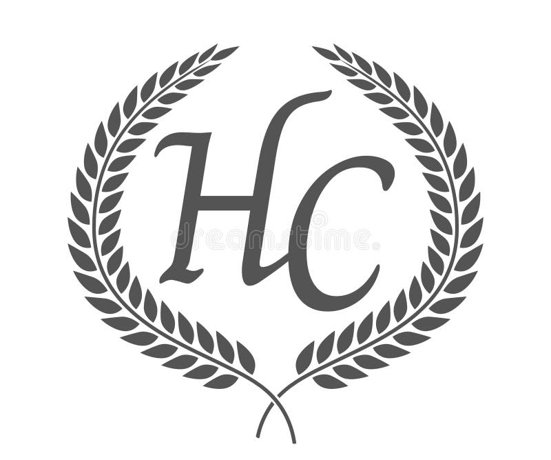 Initial Letter H and C, HC Monogram Logo Design with Laurel Wreath ... Initial Letter H and C, HC Monogram Logo Design with Laurel Wreath ...