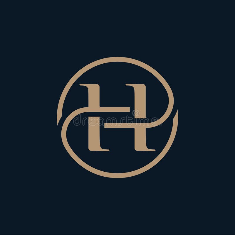 Letter H Serif Font Logo Design Vector Template Stock Illustration ...