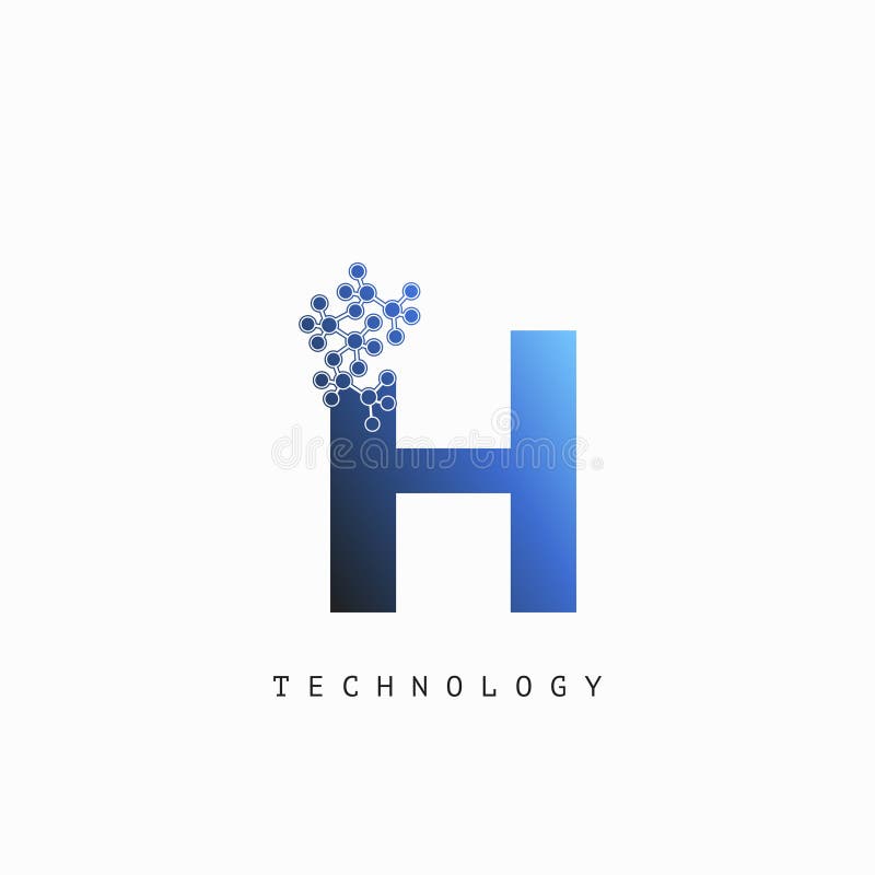 Initial Letter H Techno Science Logo Template Design Stock Vector ...