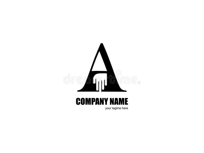 Initial Letter a with Hand Black and White Design Logo Graphic Branding ...