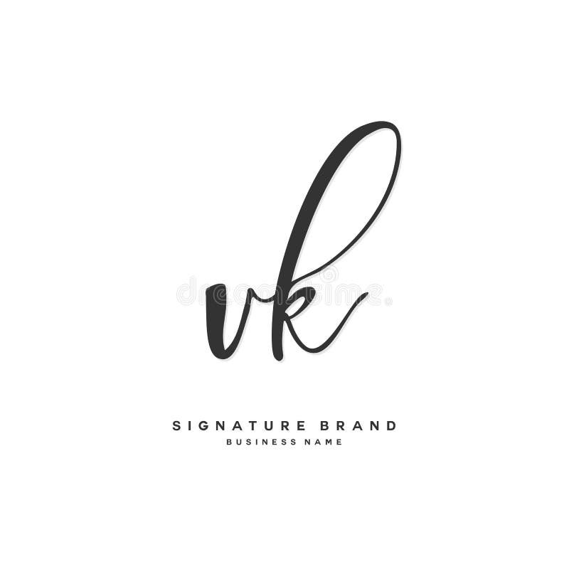 VK Initial Handwriting Logo Design Stock Vector - Illustration of gold ...