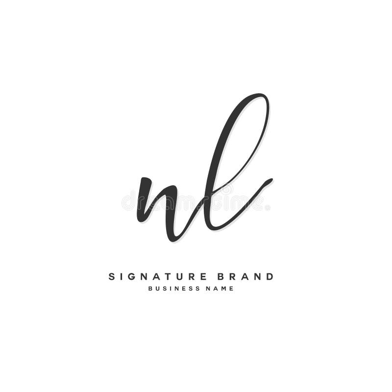 N L NL Initial Letter Handwriting and Signature Logo Concept Design ...