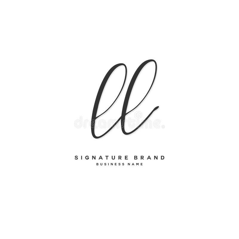 L LL Initial Letter Handwriting and Signature Logo Concept Design Stock ...