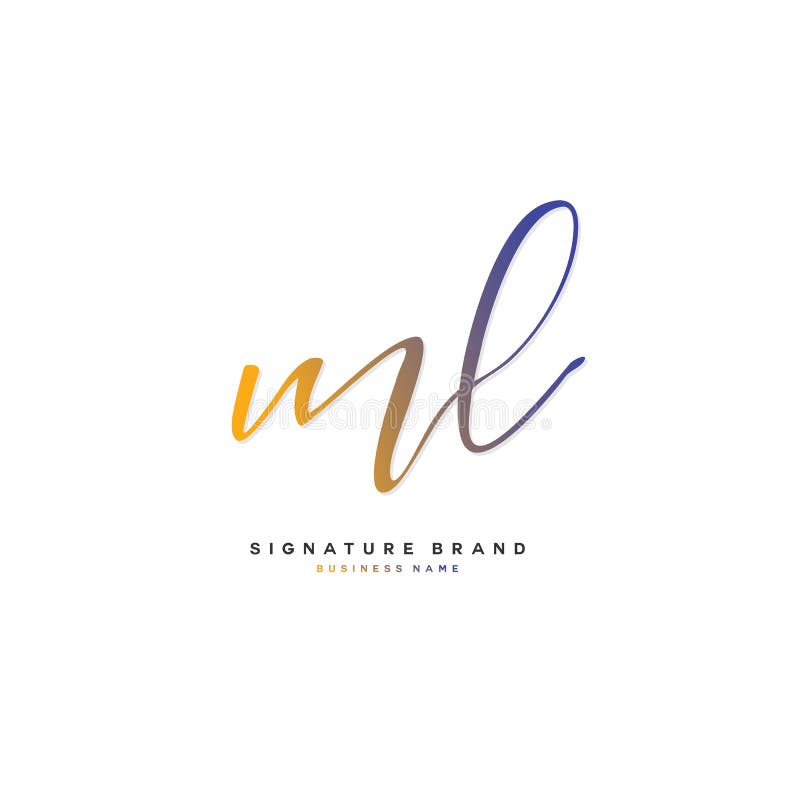 M L ML Initial Letter Handwriting and Signature Logo Concept Design ...