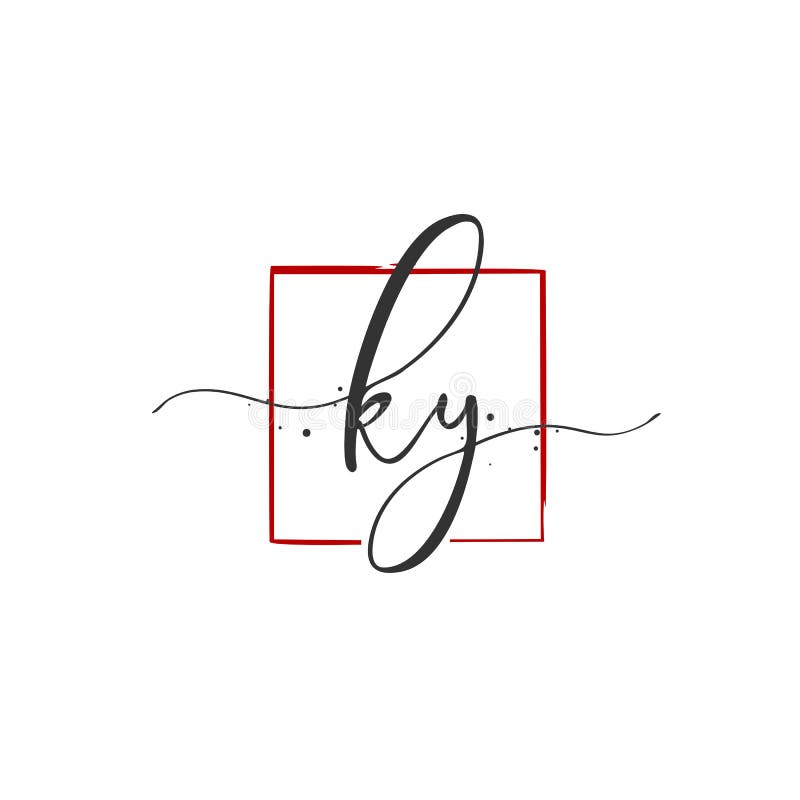 Initial KY Letter Logo Design Vector Illustration. Abstract Letter KY ...