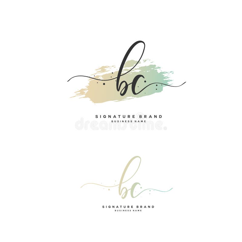 BC Initial Handwriting Signature Logo Template Vector. Stock ...