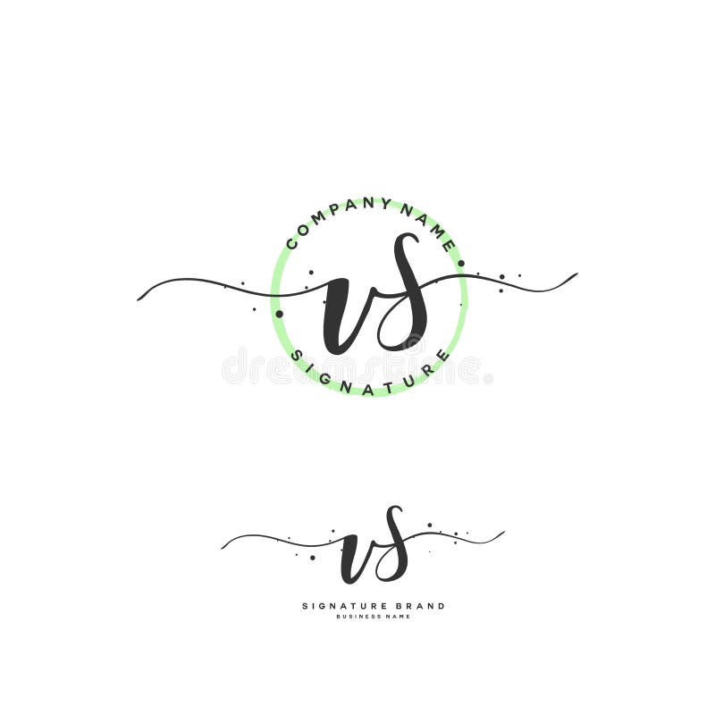 V S VS Initial Letter Handwriting and Signature Logo. a Concept ...