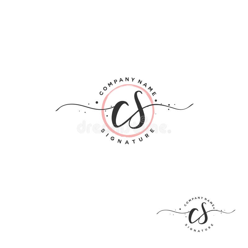 CS Initial Handwriting Logo Template Vector. Stock Vector ...