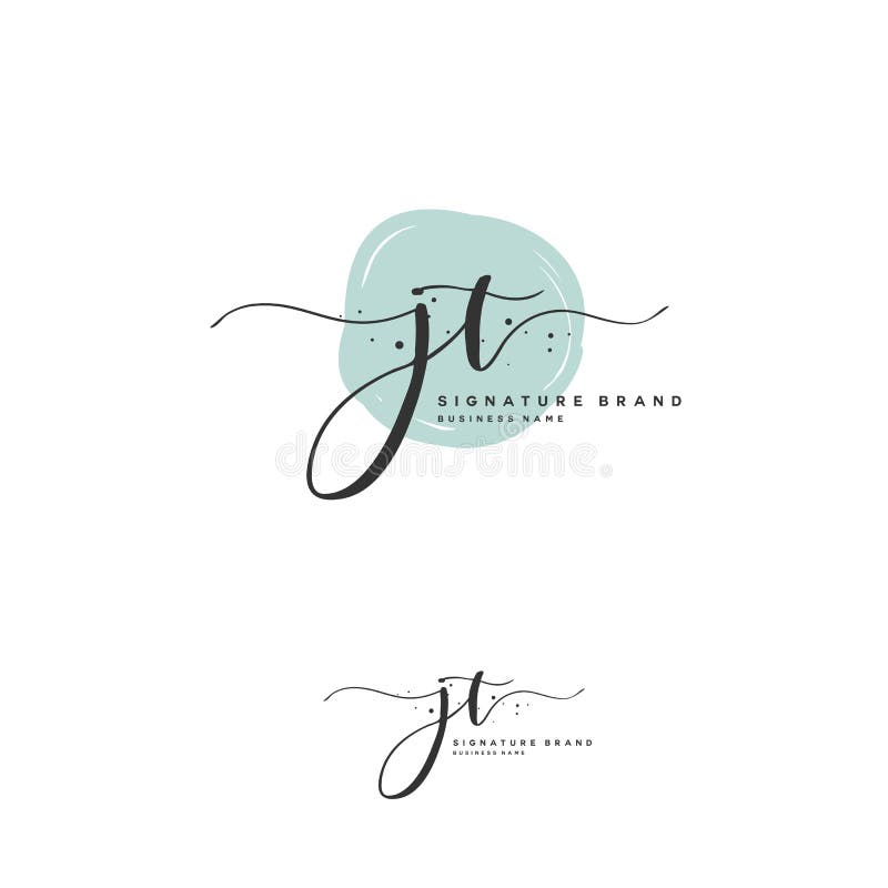 JT Initial Handwriting Logo Template Stock Vector - Illustration of ...