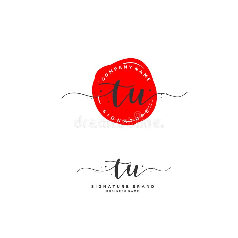 T U TU Initial Letter Handwriting and Signature Logo. a Concept ...