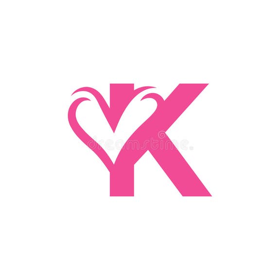 Set Initial Letter K Heart Negative Space Logo Stock Vector ...