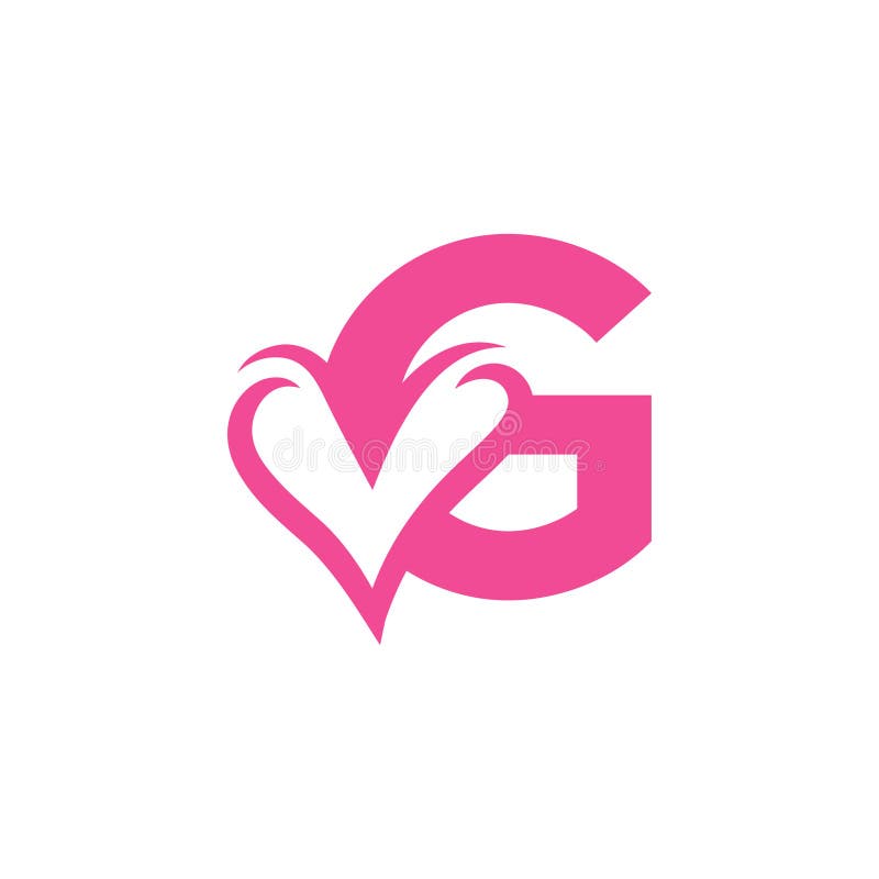 Set Initial Letter G Heart Negative Space Logo Stock Vector ...