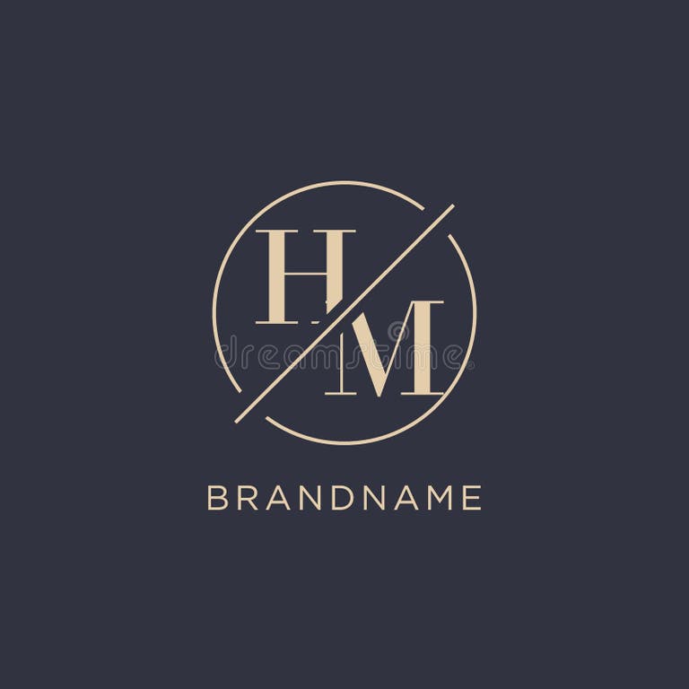 Letter Hm Line Monogram Logo Stock Illustrations – 616 Letter Hm Line ...