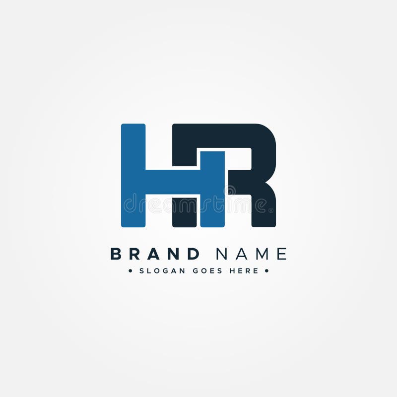 Initial Letter HR Logo - Simple Business Logo for Alphabet H and R ...