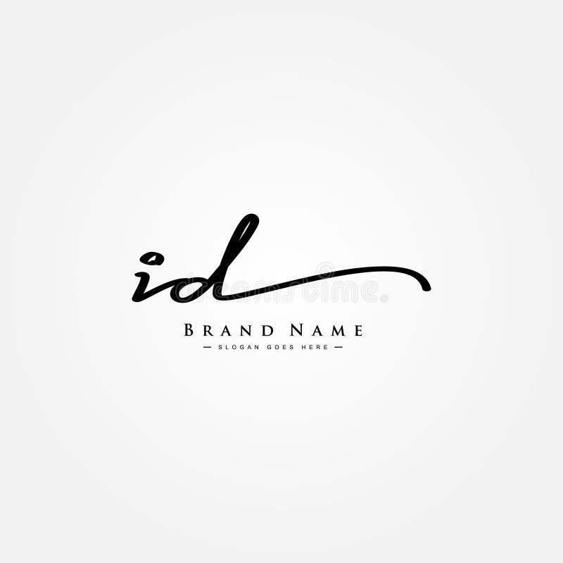 Initial Letter ID Logo - Handwritten Signature Logo Stock Vector ...