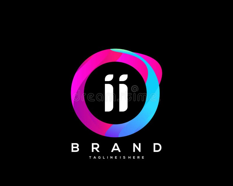 Initial Letter II Logo with Colorful Circle Background, Letter ...