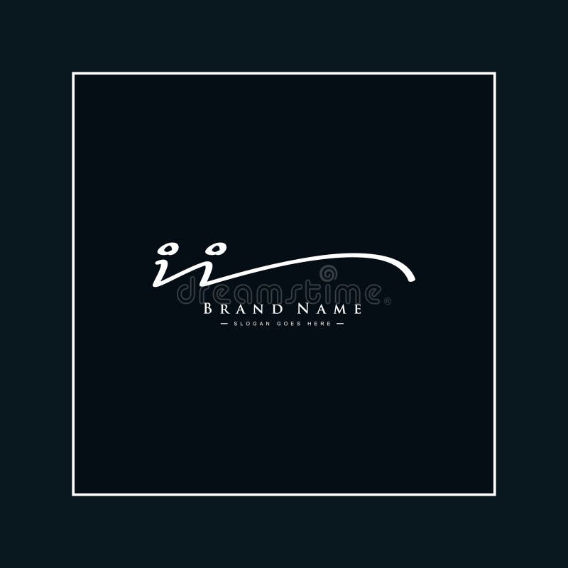 Initial Letter II Logo - Hand Drawn Signature Style Logo Stock Vector ...