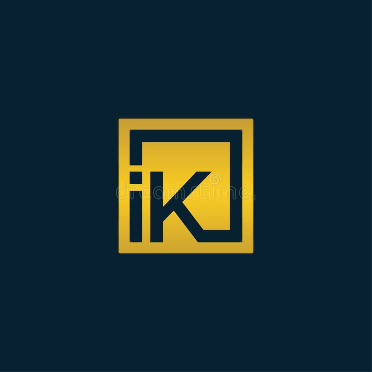 Initial Letter Ik or Ki Logo Design Template, Simple Monogram Symbol ...