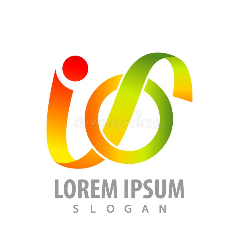 Initial Letter IO Ribbon Colorful Logo Concept Design. Symbol Graphic ...
