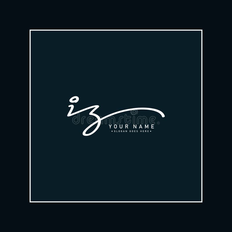 Initial Letter IZ Logo - Handwritten Signature Logo Stock Vector ...