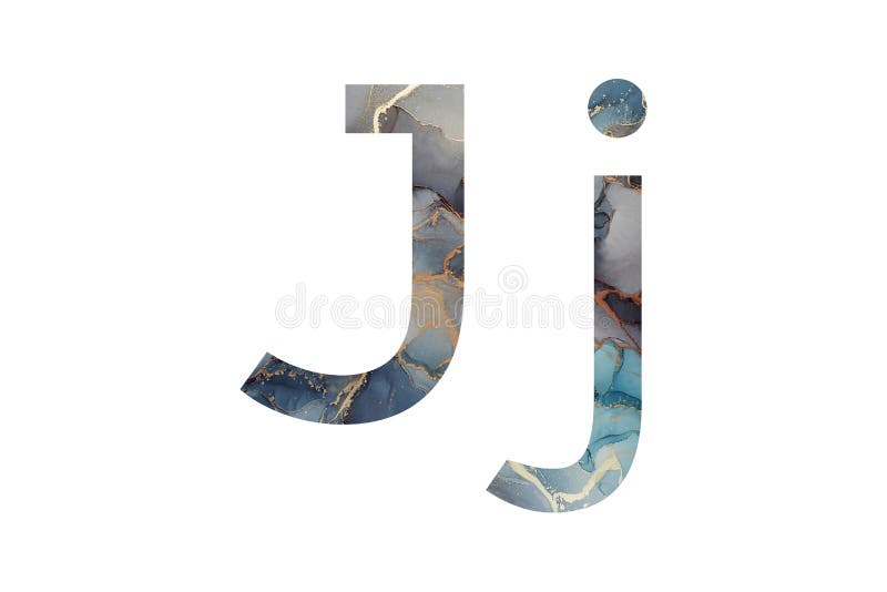 Initial Letter J with Abstract Hand-painted Alcohol Ink Texture Stock ...
