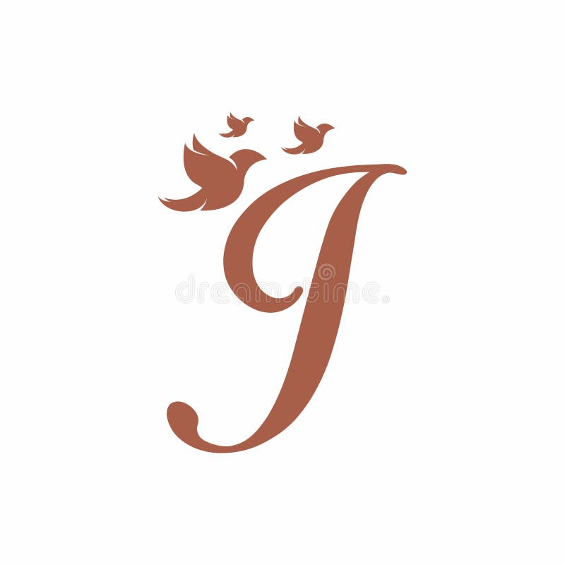 Initial Letter J with Birds Shape Vector Logo Stock Vector ...