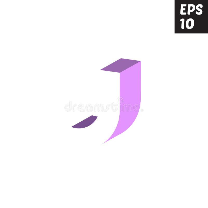 Initial Letter J Lowercase Logo Design Template Block Violet Purple ...