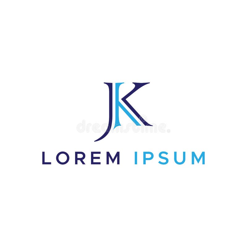 Initial Letter JK Logo Line Stock Vector - Illustration of letter, logo ...