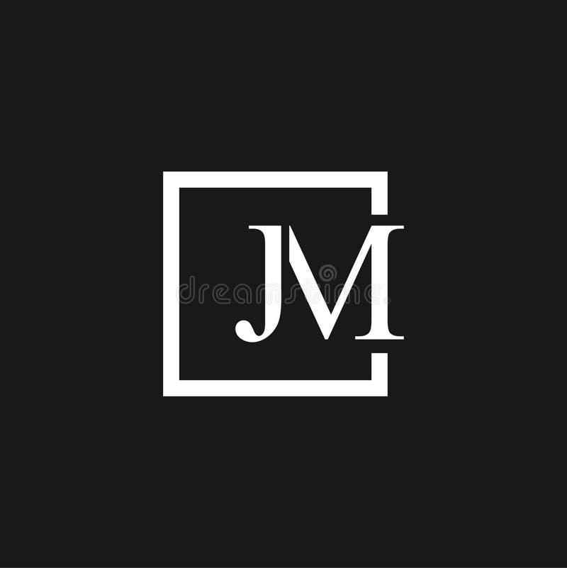 Letter JM Serif Font Logo Design Vector Stock Illustration ...