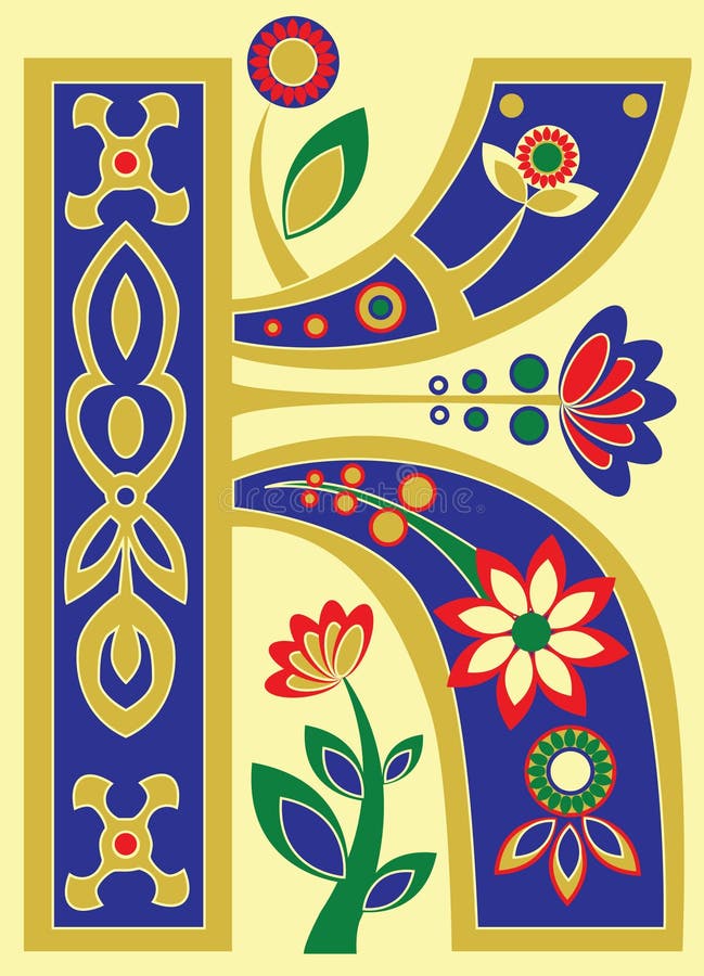 Initial letter K stock vector. Illustration of decorative - 23205466