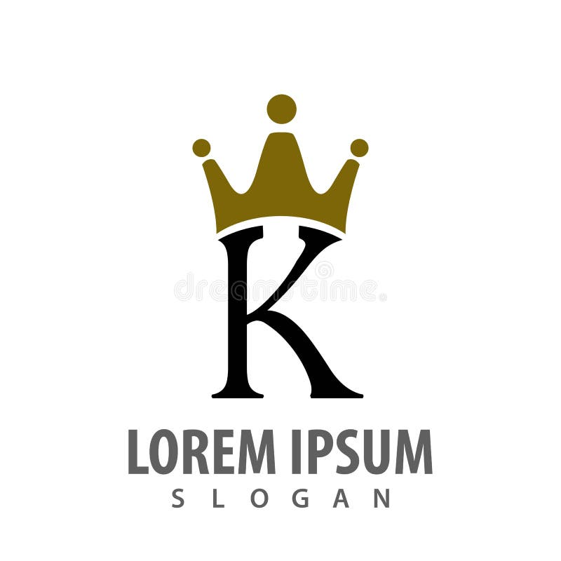 Initial Letter K with Crown Logo Concept Design. Symbol Graphic ...