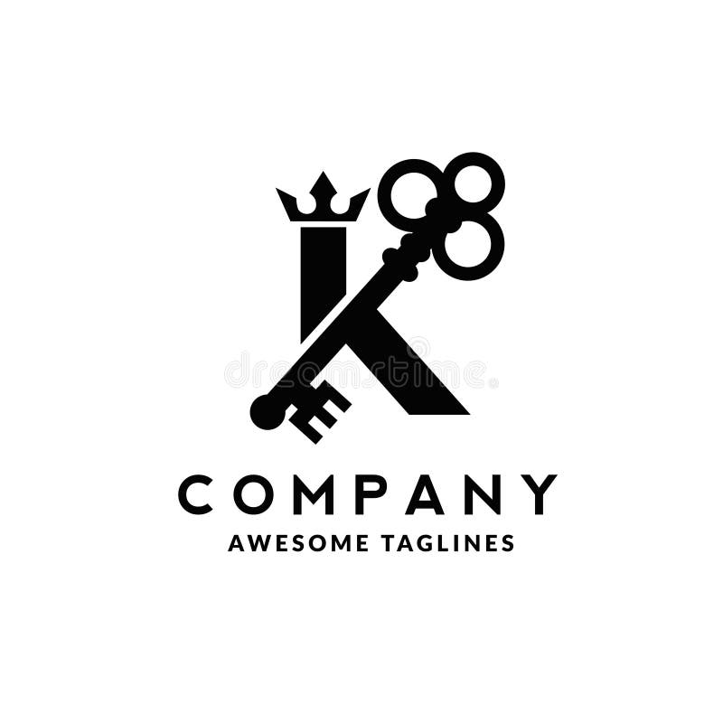 Initial Letter K and Key Monogram Color Logo Stock Vector ...