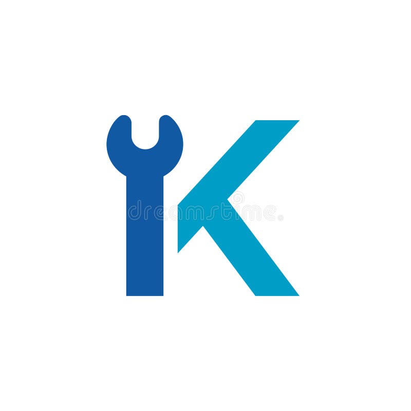 Initial Letter K Logo. K Letter with Wrench Icon - Vector Stock Vector ...
