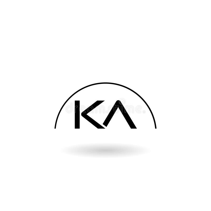 Initial Letter KA Logo with Shadow Stock Vector - Illustration of ...