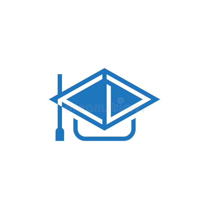 Initial Letter KD Education Graduation Cap Blue Color Stock Vector ...