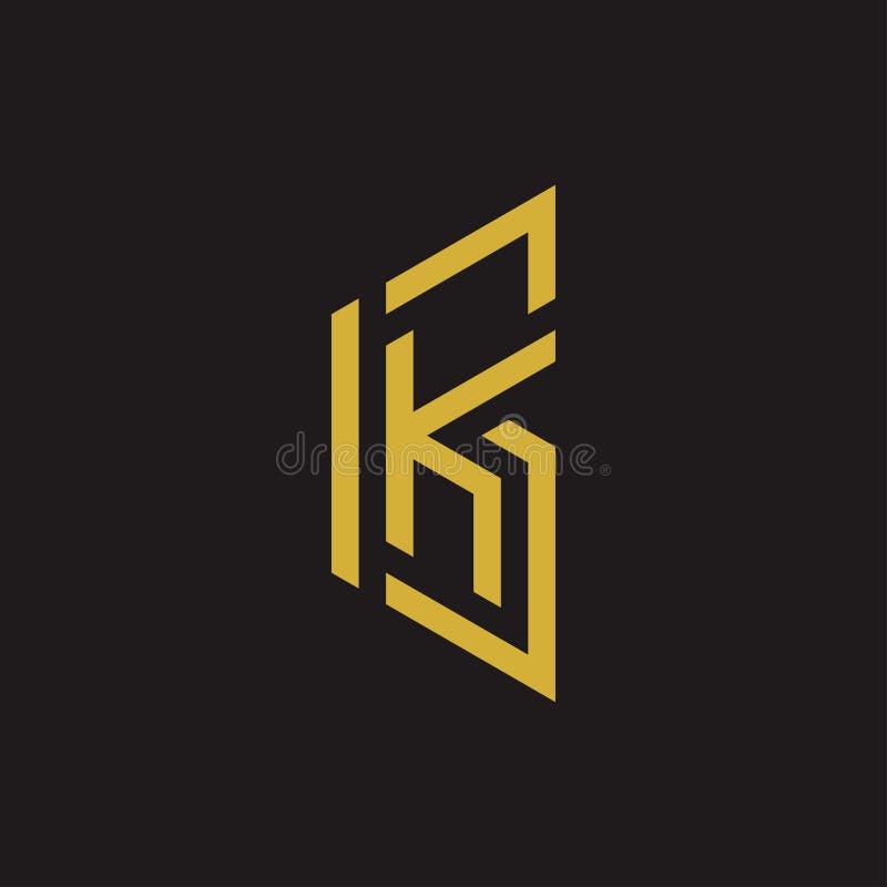 Initial Letter KG Unique Logo Vector Gold Color Stock Vector ...