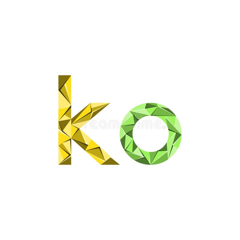 Initial Letter Ko Abstract Triangle Logo Vector Stock Vector ...