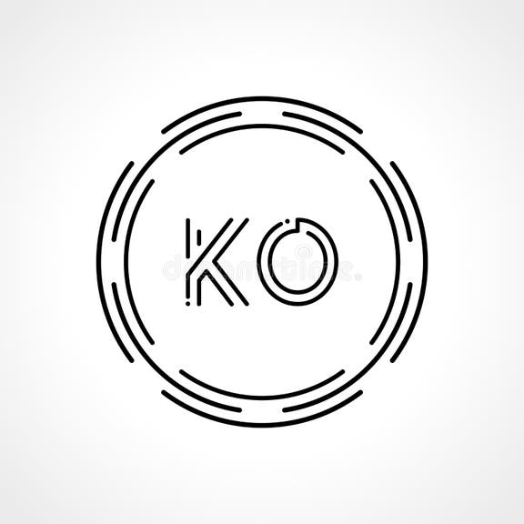 Initial Letter KO Logo Design Vector Template. Digital Abstract KO ...