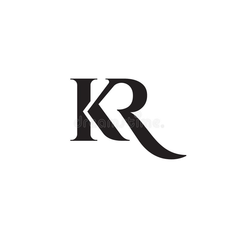 Initial Letter KR Typography Logo Design Vector Stock Vector ...