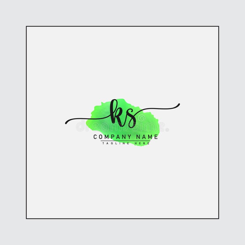 Initial Letter KS Vector Logo Template in Watercolor Signature Style ...