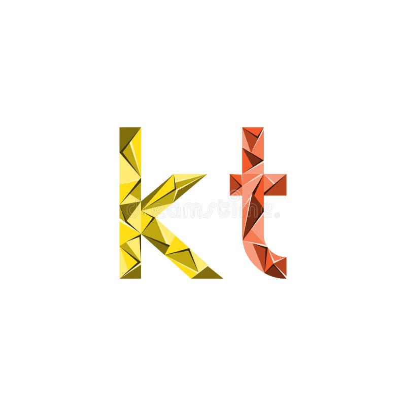 Initial Letter Kt Abstract Triangle Logo Vector Stock Vector ...