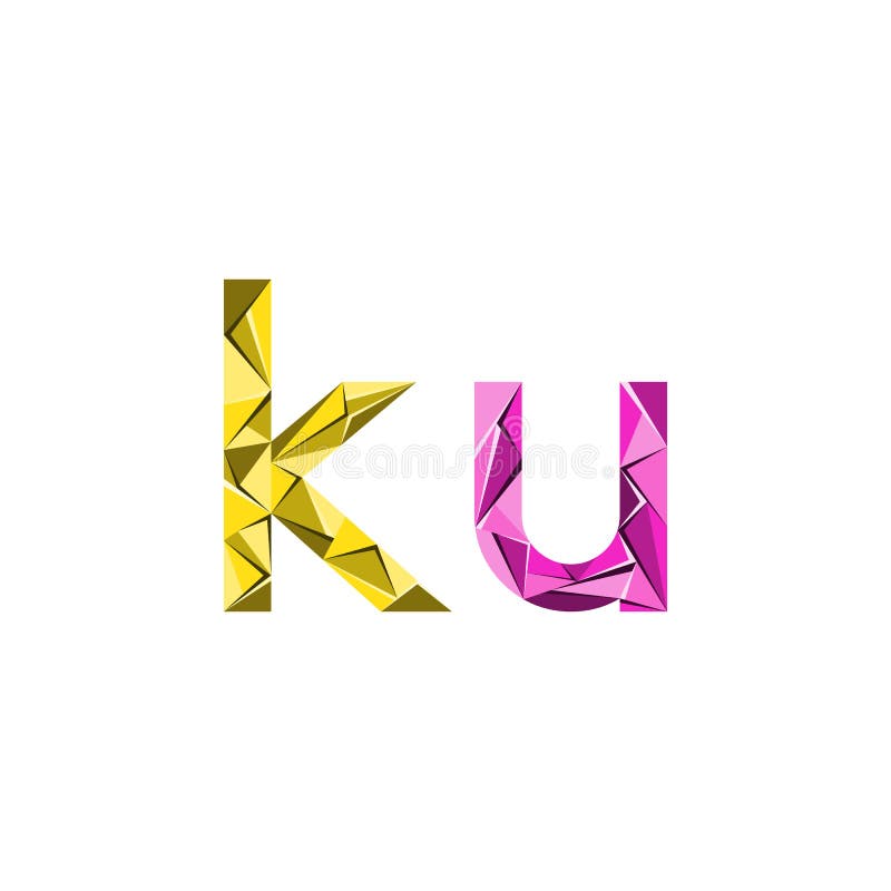 Initial Letter Ku Abstract Triangle Logo Vector Stock Vector ...