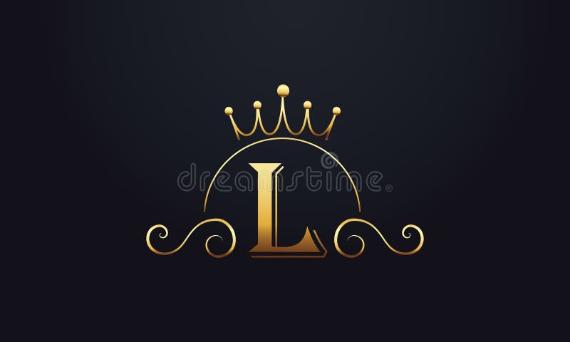 Initial Letter L Logo Design with King Crown Icon. Luxury Letter ...