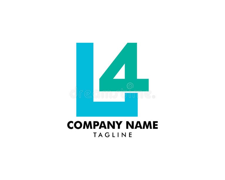 Initial Letter L4 Logo Template Design Stock Vector - Illustration of ...